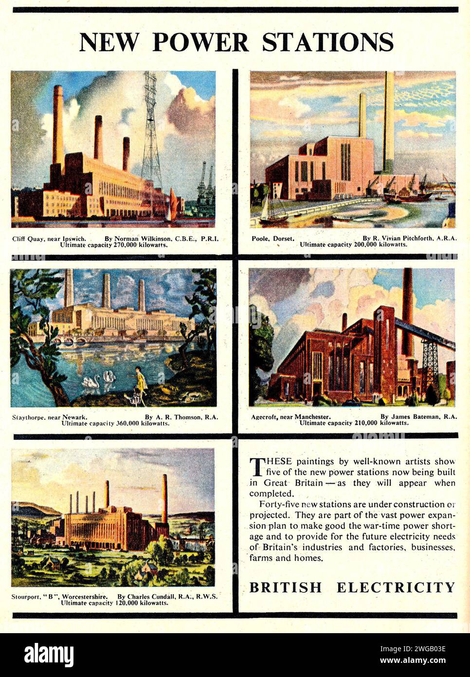 Advert from the Festival Of Britain programme showing five new ...
