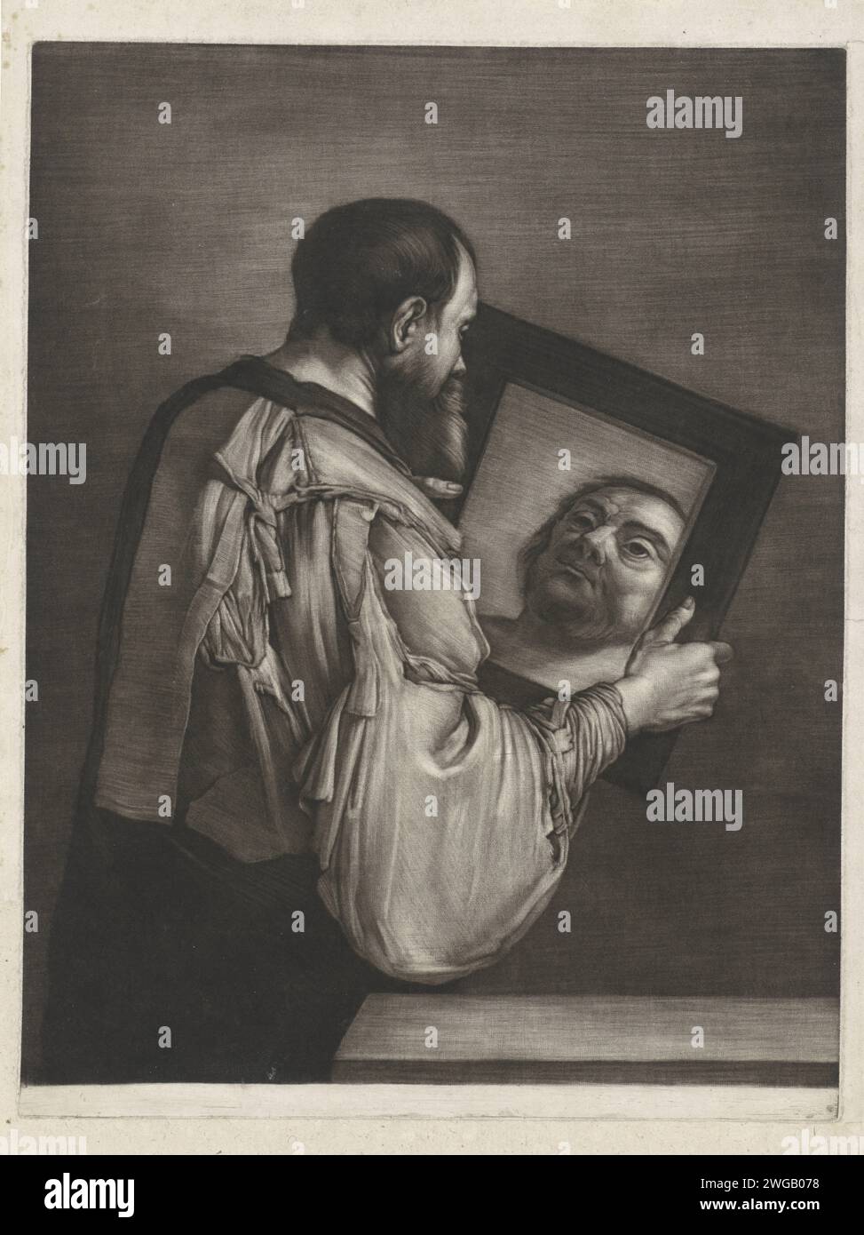 Socrates looks at himself in a mirror, Bernard Vaillant, after jusepe ...