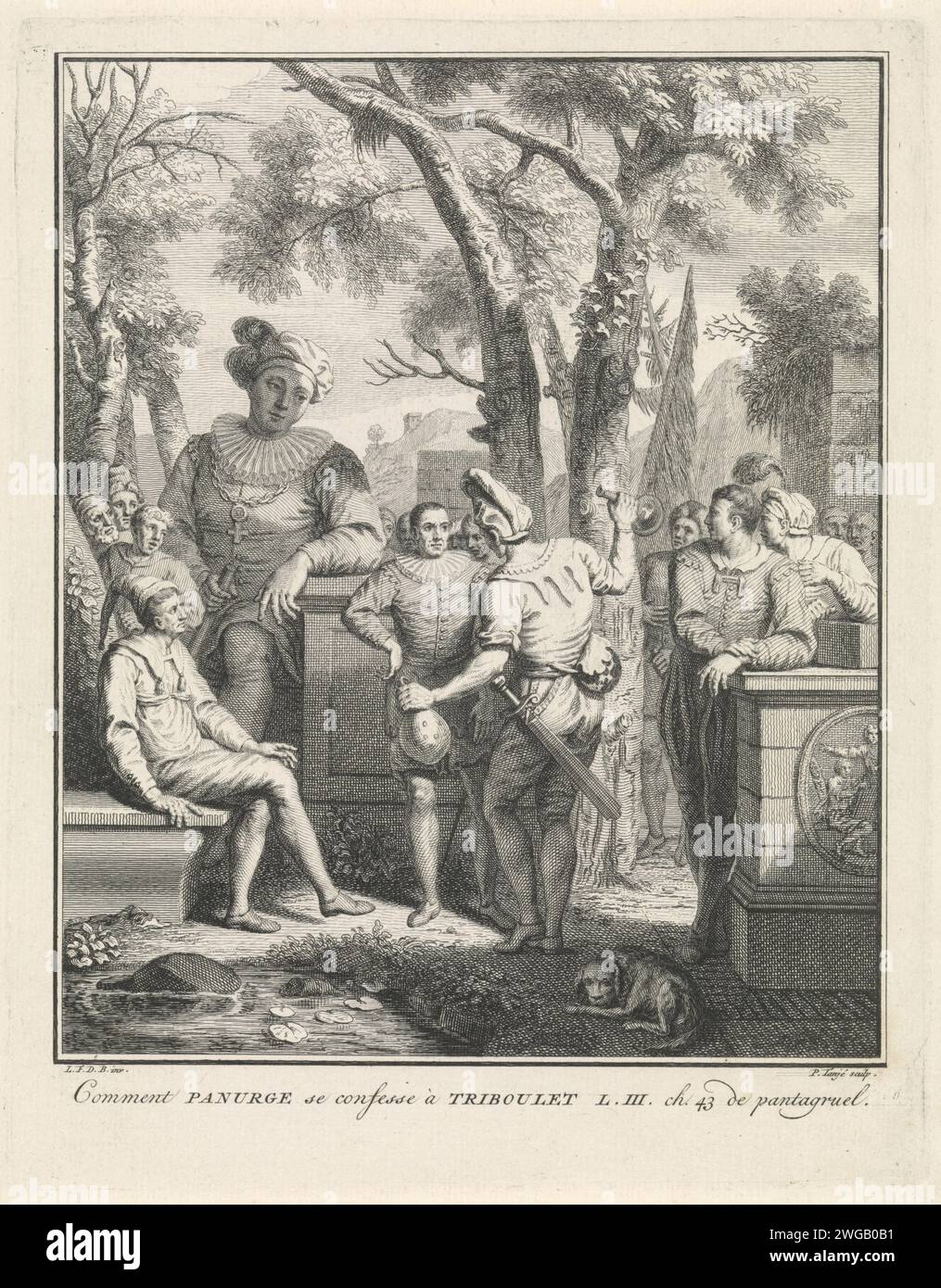 Panurge Bekent aan Triboulet, Pieter Tanjé, After Louis Fabritius ...