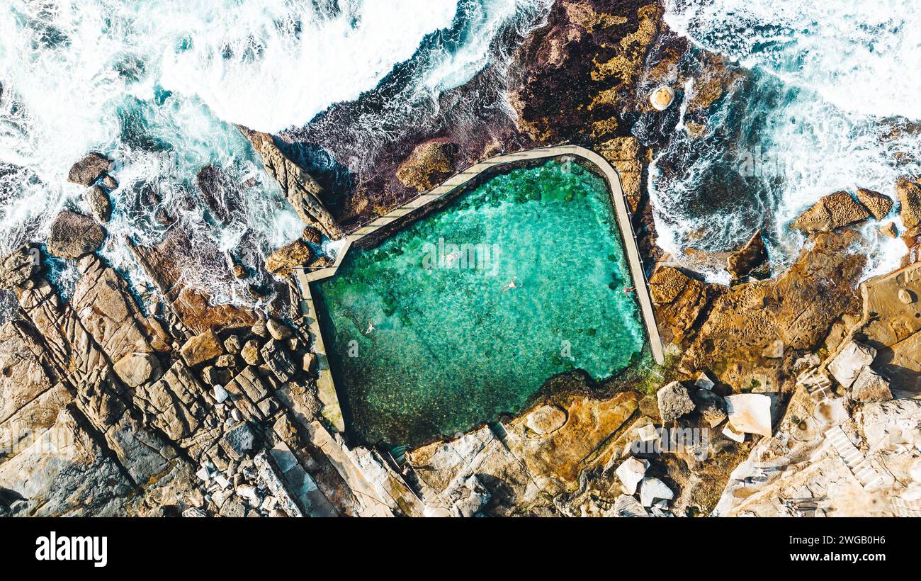 Drone shot of people swimming hi-res stock photography and images - Alamy