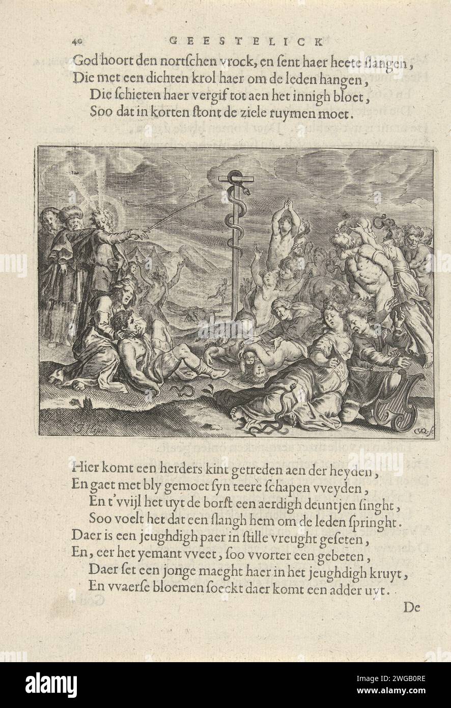 Moses shows the copper snake, Crispijn van den Queborn, after Jan ...