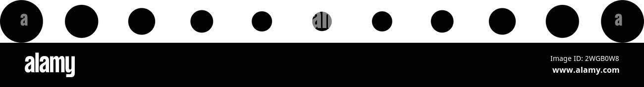 Dot line. Dotted divider pattern. Circle point pattern. Black graphic ...