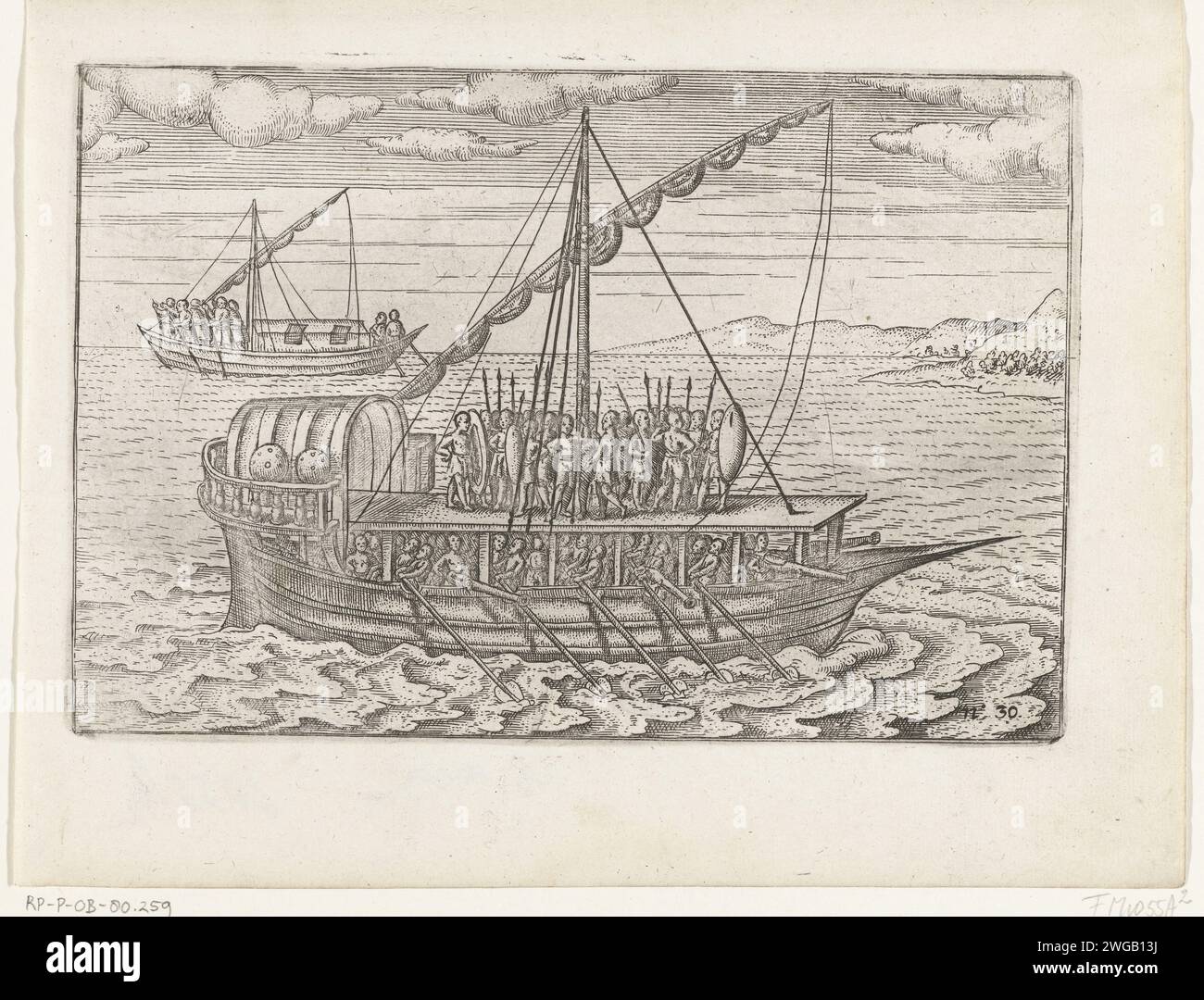 Javanese ship in Bantam, 1596, 1646 print Javanese ship in Bantam ...