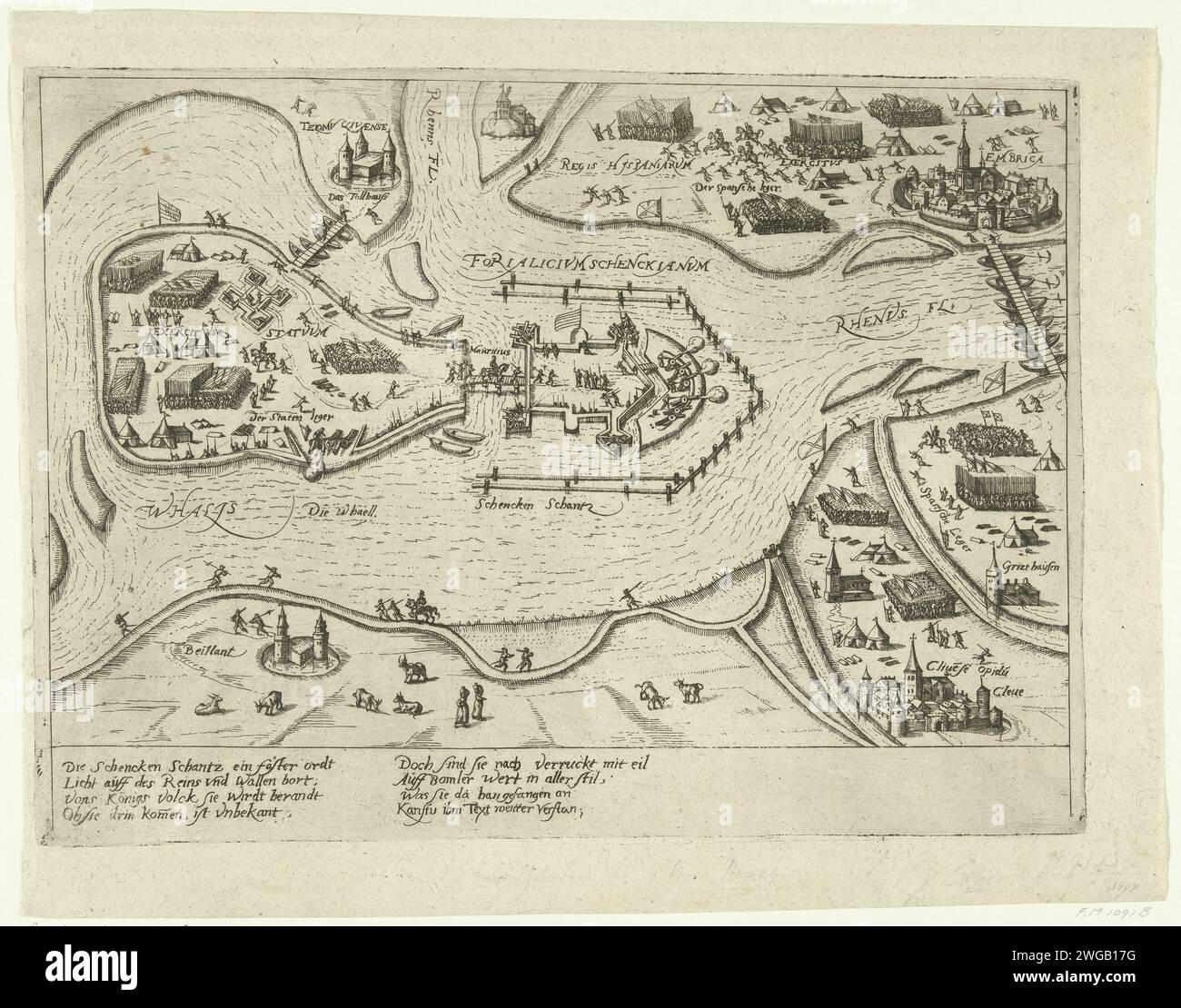 Siege of Schenkenschans by the Spaniards, 1599, 1599 - 1601 print The ...