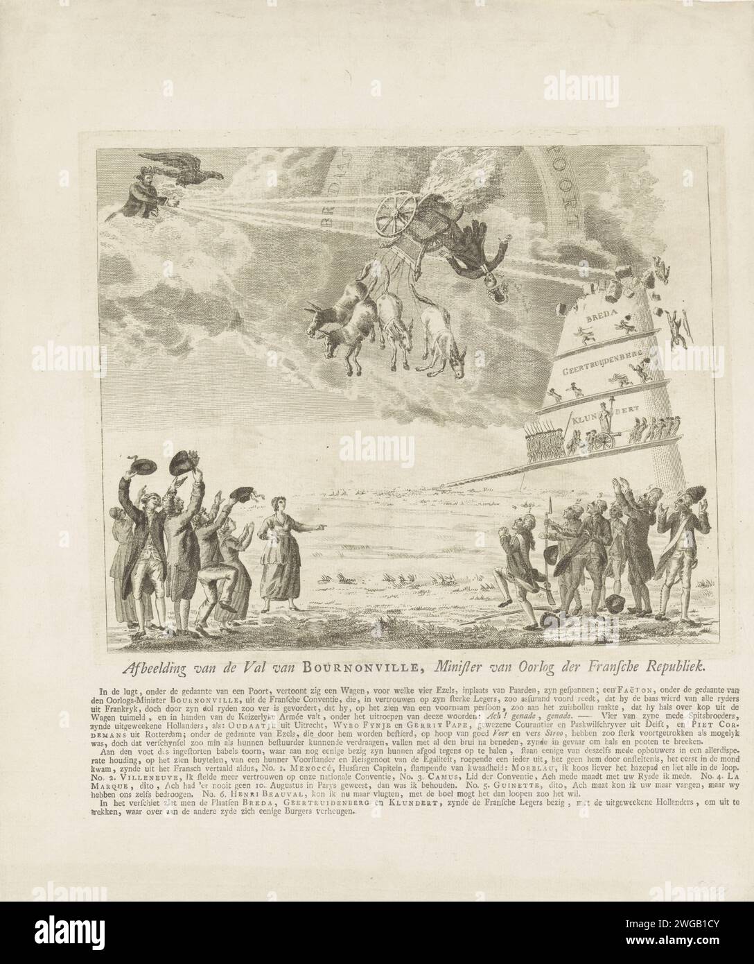 Cartoon on the fall of Beurnonville, the French Minister of War, 1793 ...