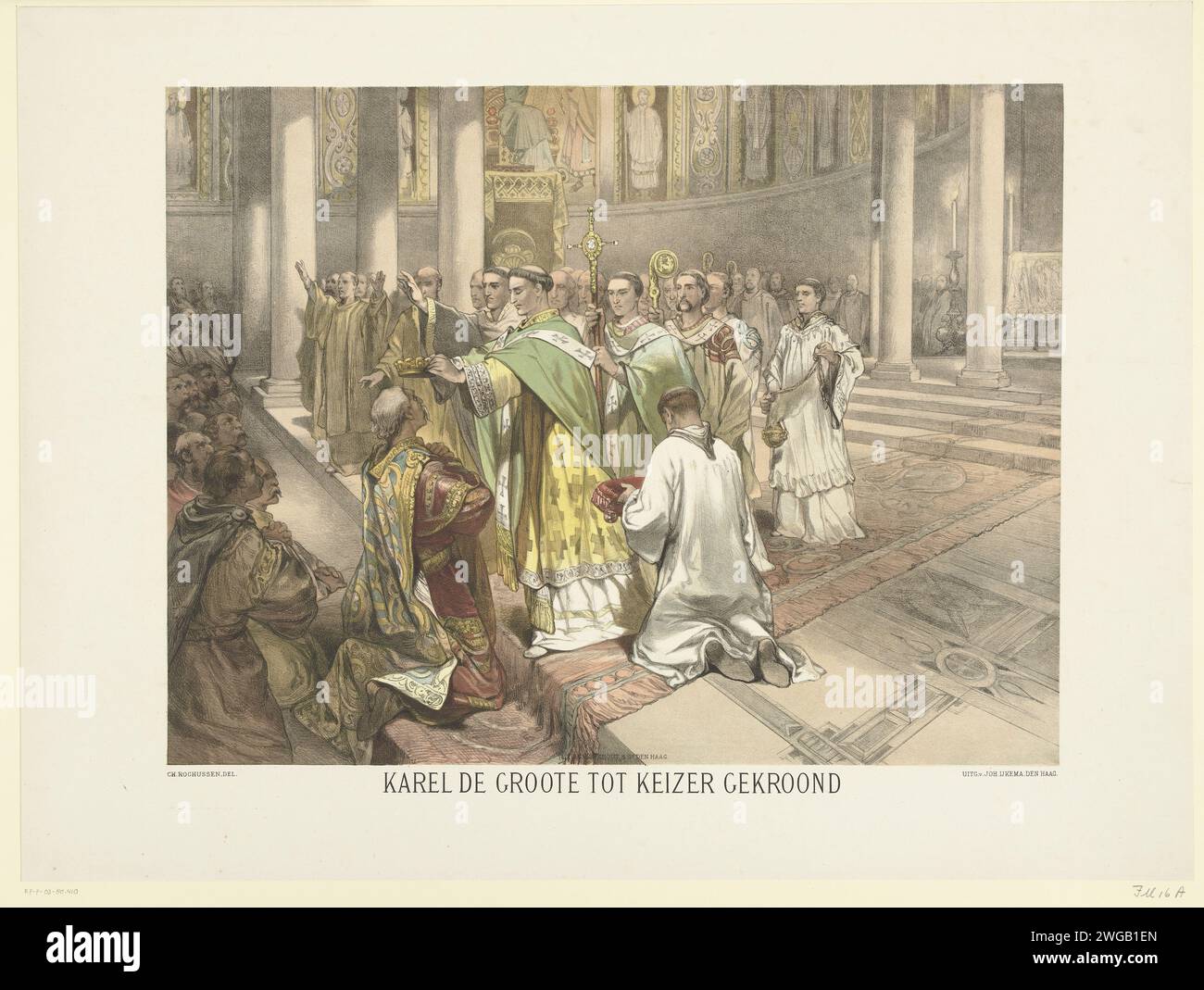 Charlemagne crowned Emperor, 800, 1878 - 1880 print Charlemagne in Rome ...