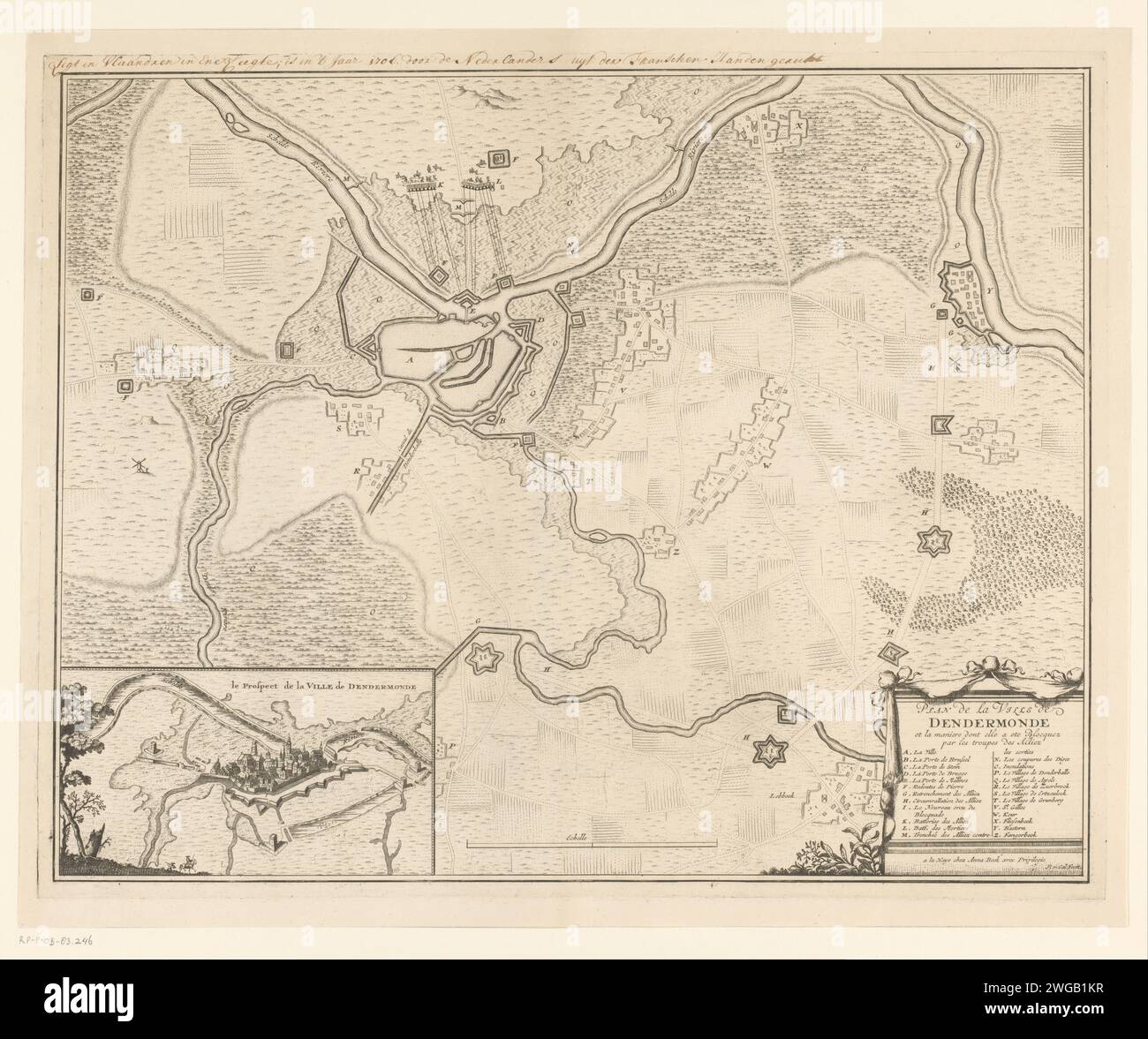 Map of the siege of Dendermonde, 1706, 1706 print Map of the conquest ...