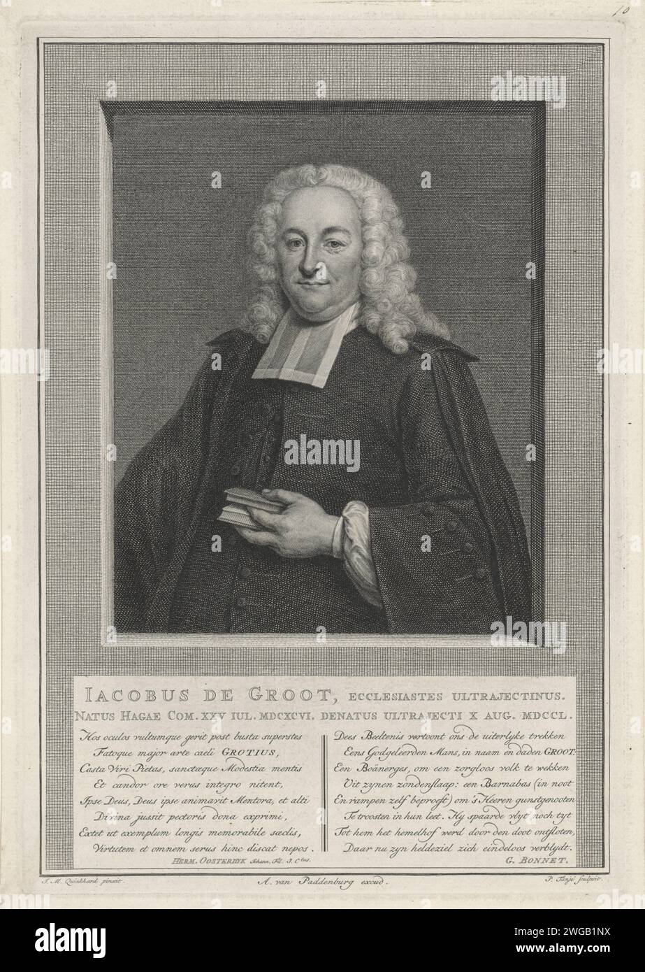 Portrait of Jacobus de Groot, Pieter Tanjé, after Jan Maurits Quinkhard ...