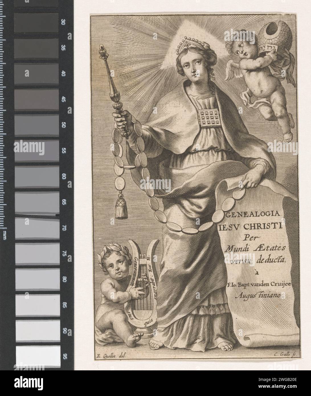 Standing woman with scepter and Kroon, Cornelis Galle (II), After ...