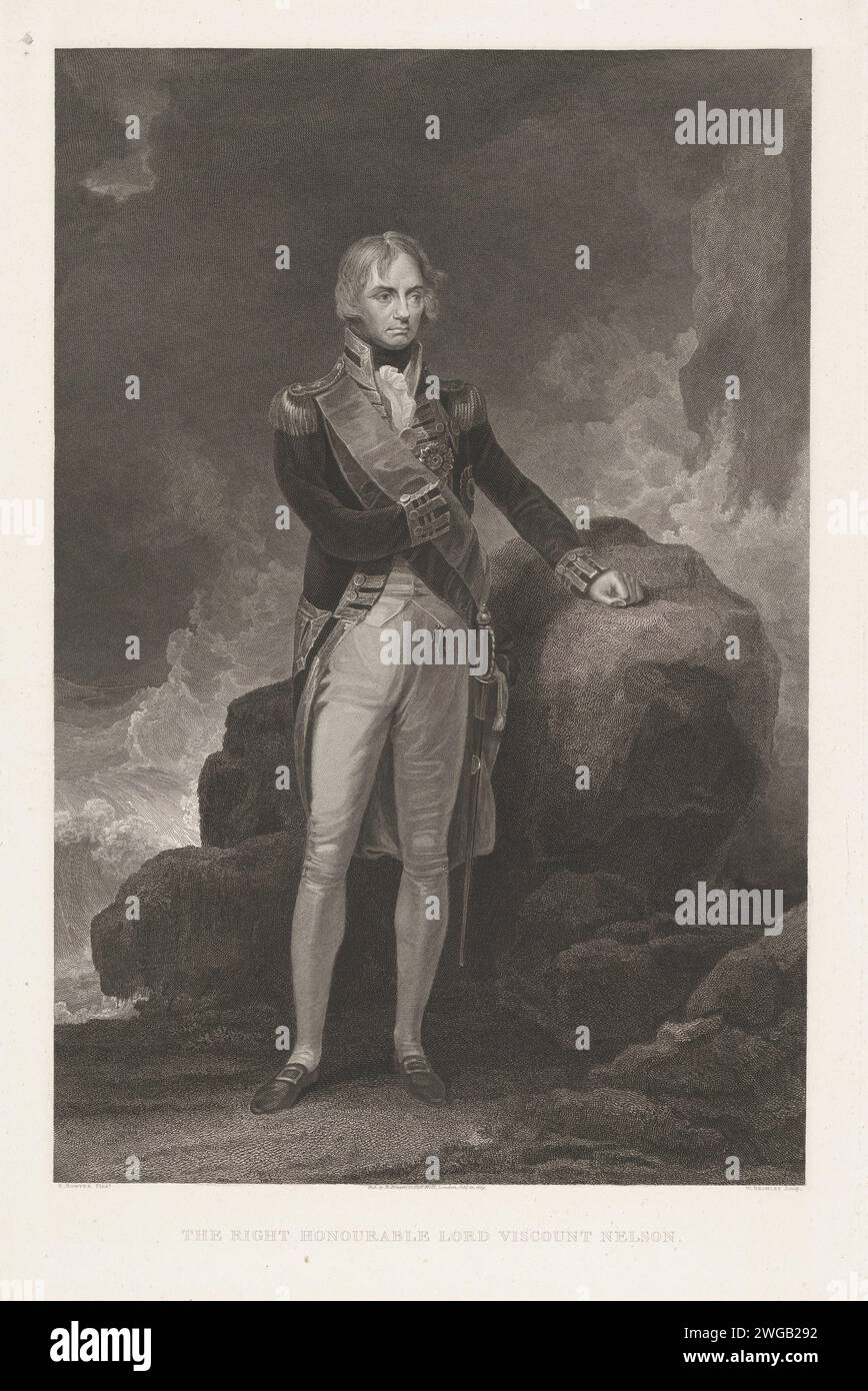 Portret van Horatio Nelson, William Bromley (I), after Robert Bowyer ...