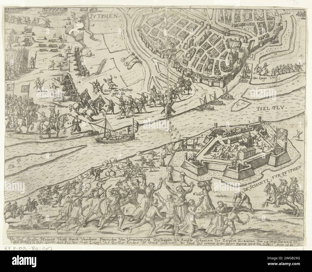 Intake of the Schans near Zutphen, 1591, 1591 - 1593 print Intake of ...