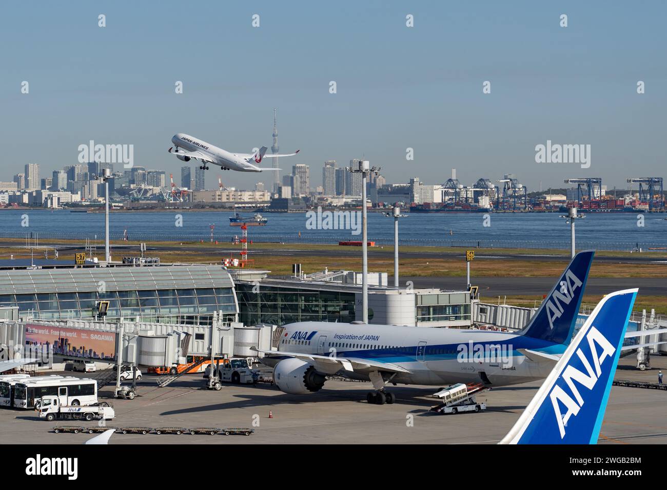 Tokyo, Japan – Nov.20th, 2023: Japan Airlines airplane taking off from ...