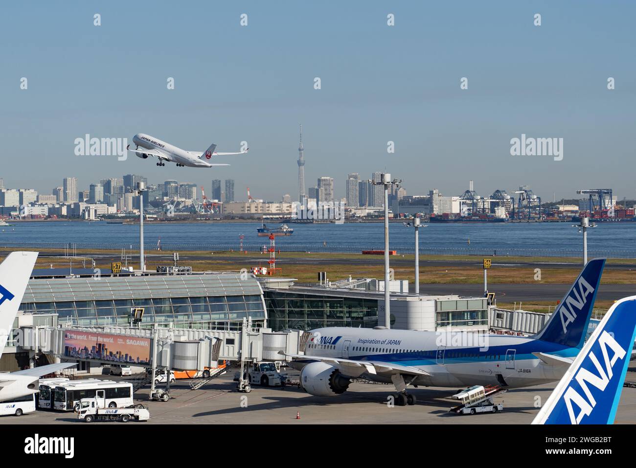Tokyo, Japan – Nov.20th, 2023: Japan Airlines airplane taking off from ...