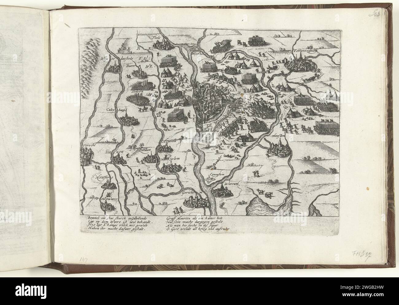 Overview of Bommel's siege, 1599, 1599 - 1601 print Overview map from ...