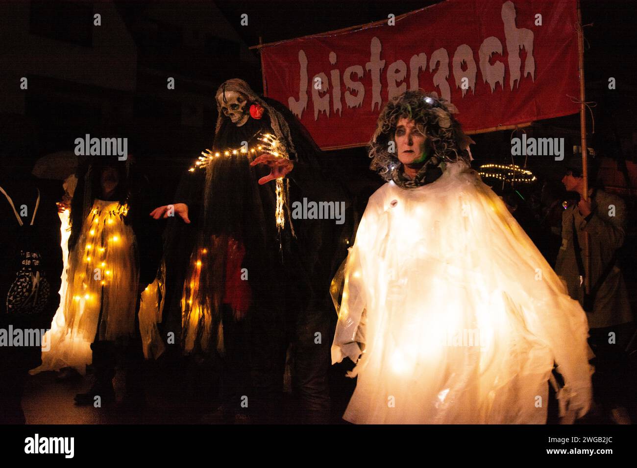 A general view of the traditional ghost parade is being demonstrated ...