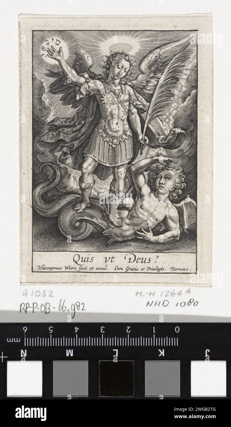 Michaël subjects the devil, Hieronymus Wierix, 1563 - Before 1619 print ...