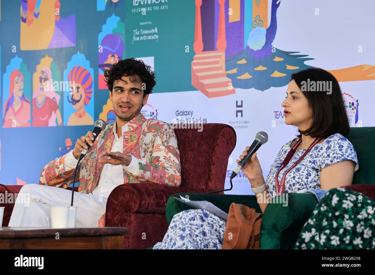 Jaipur, India. 03rd Feb, 2024. Anish Gawande and author Shivani Sibal ...