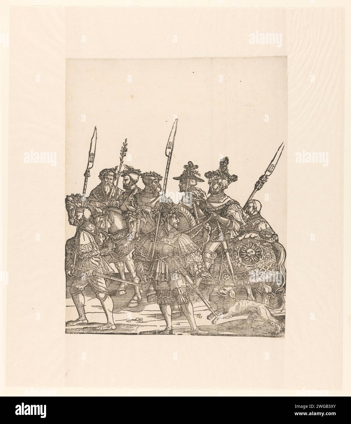 Riders and Foothechts, 1537 print Five horsemen, three foot servants ...