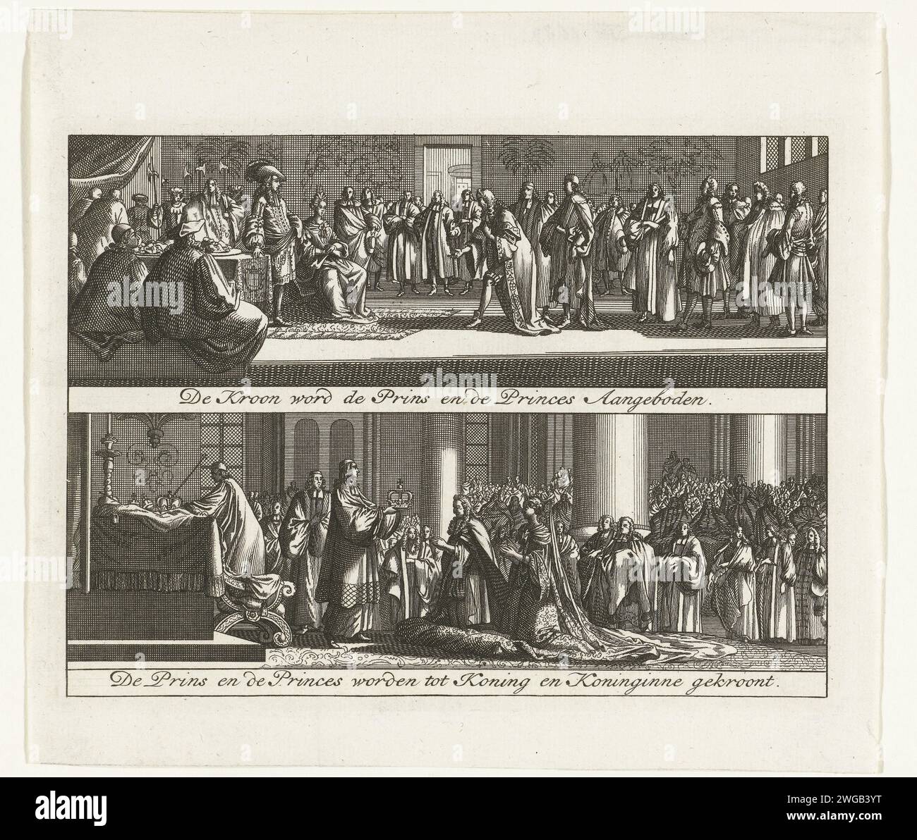 The coronation of the prince and princess as king and queen of England ...