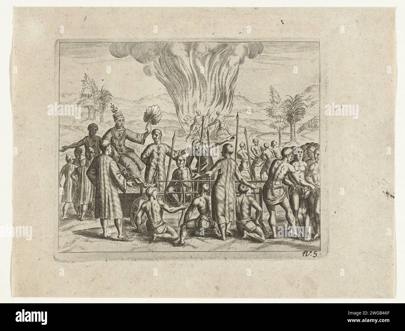 The King of Pegu lets his opponents burn, 1604, 1644 - 1646 print The ...