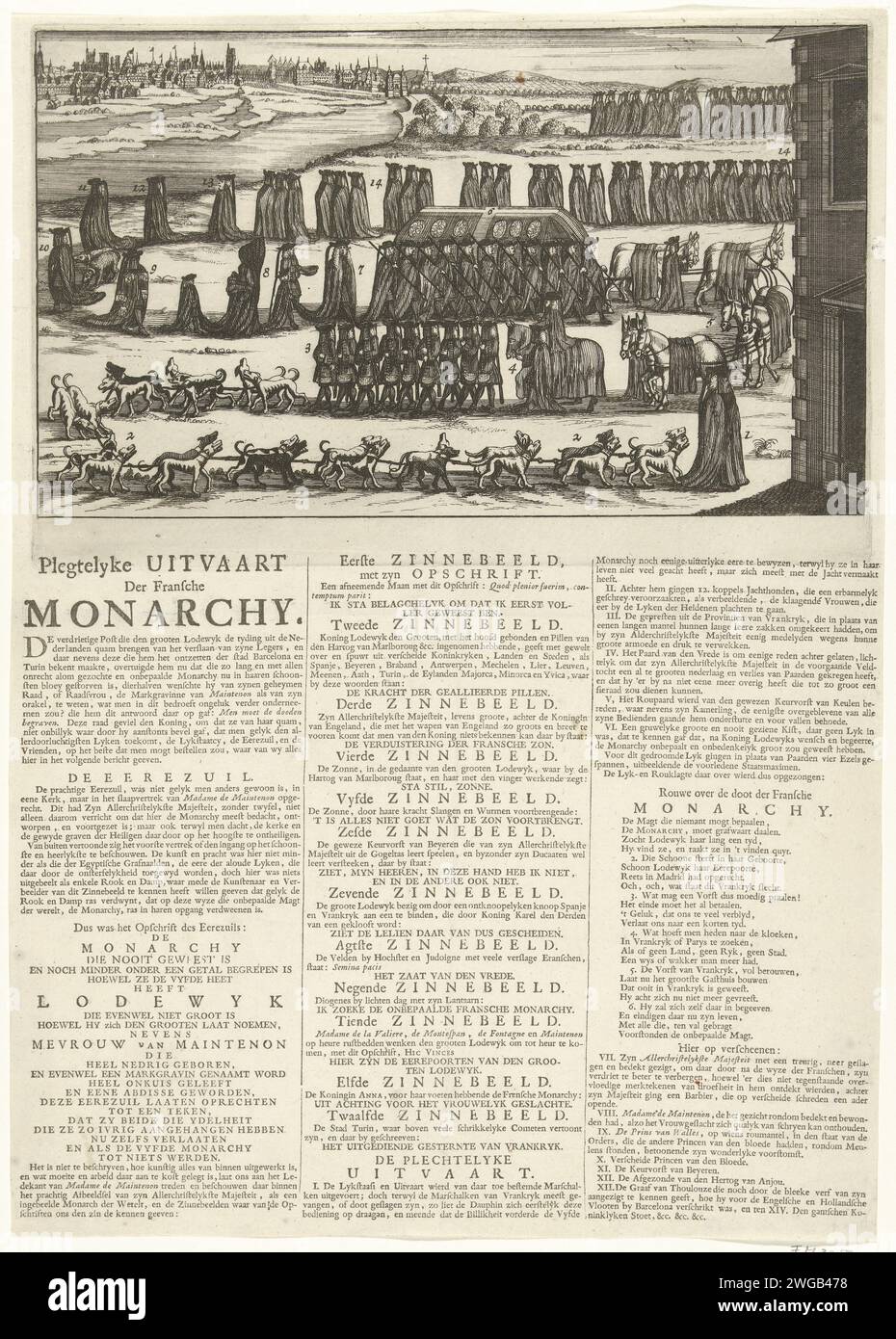 Funeral of the French plans for world domination, 1706, 1706 print ...