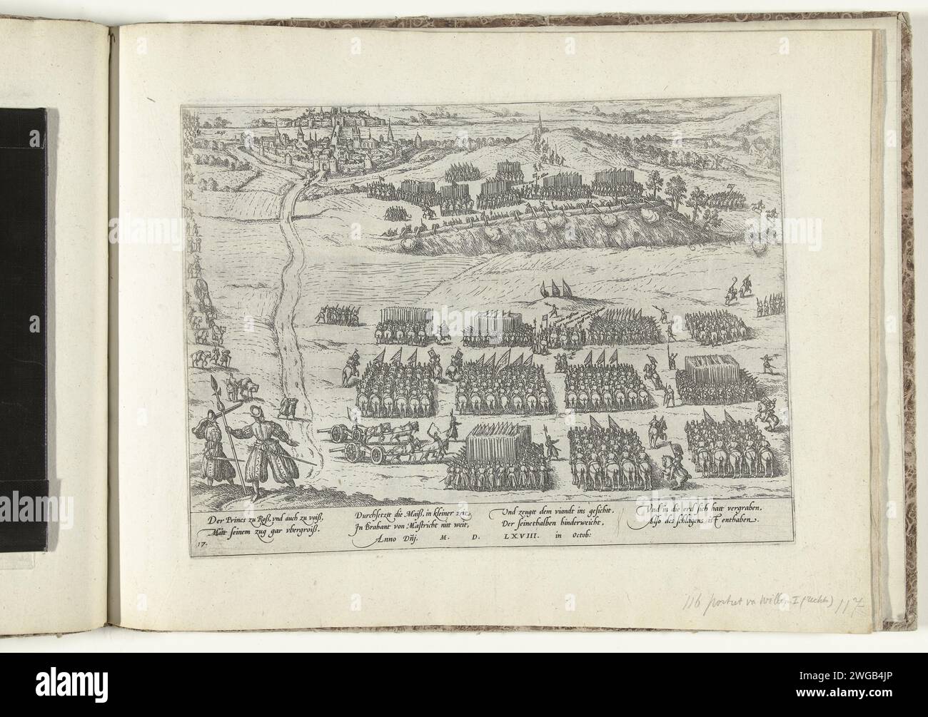 Prince of Orange crosses the Maas, 1568, 1568 - 1570 print Prince of ...