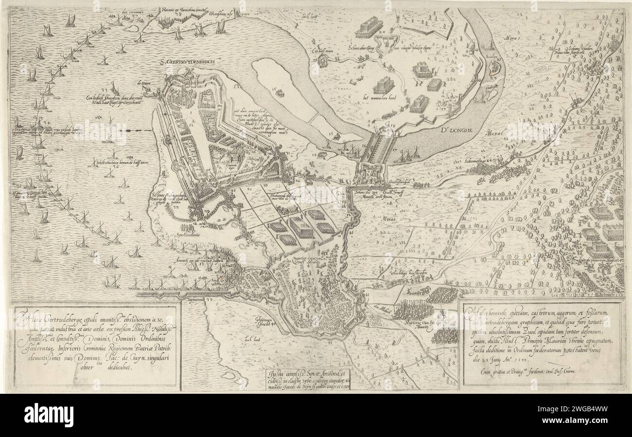 Siege and conquest of Geertruidenberg (bottom leaf), 1593, 1593 print ...