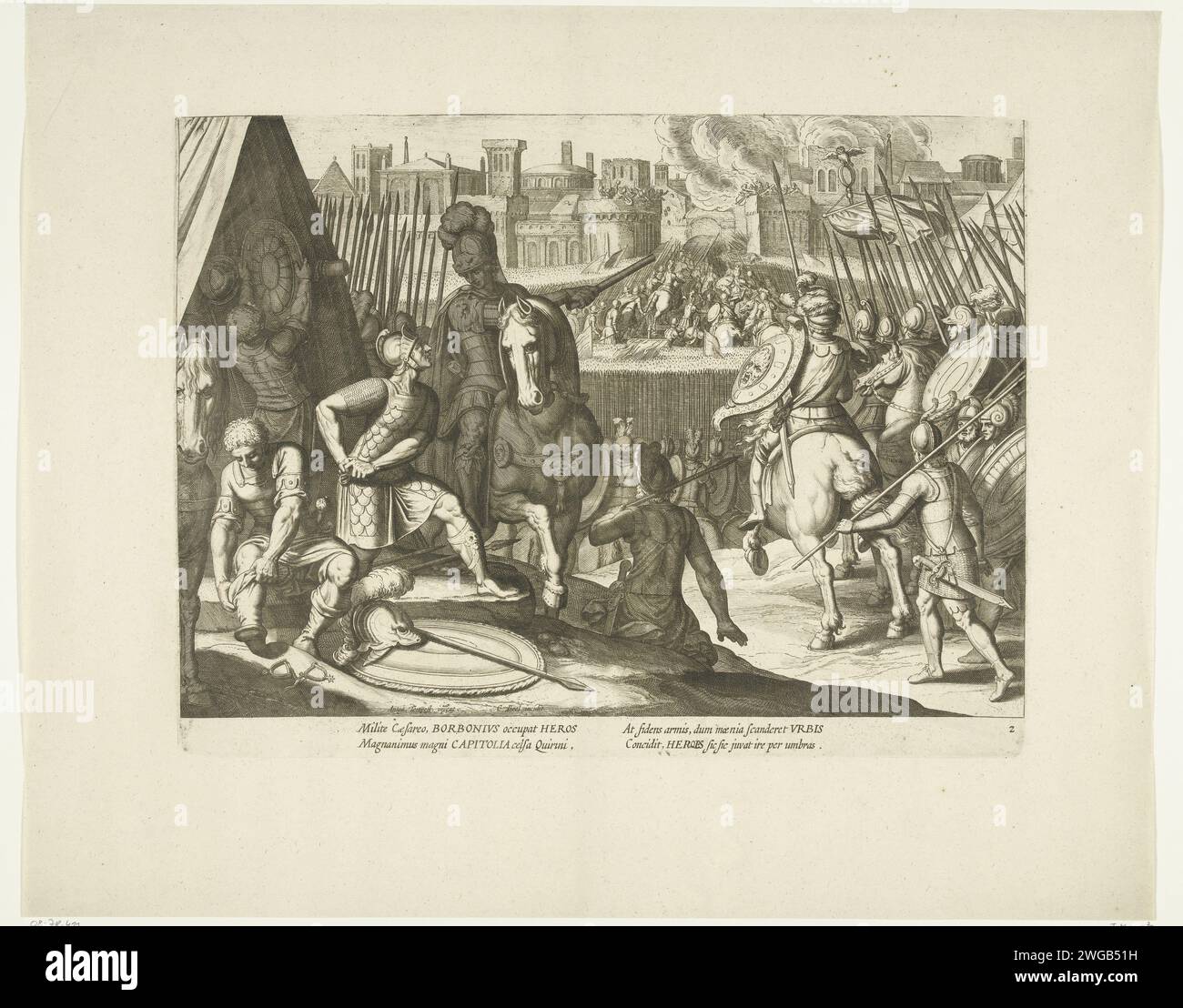 Conquest of Rome, 1527, no. 2, 1690 - 1710 print Armers under the ...