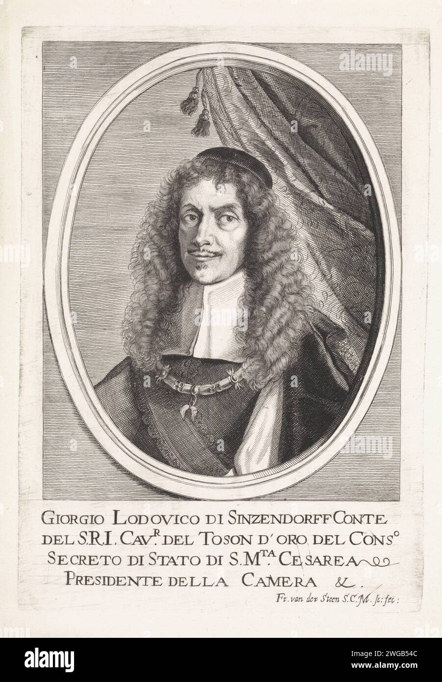Portrait of Georg Ludwig Graaf van Sinzendorf, Frans van der Steen ...
