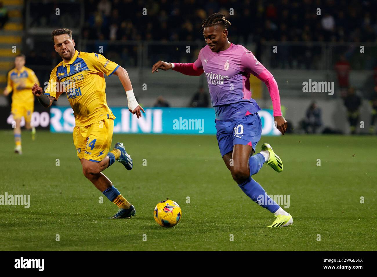 Rafael Leao of Milan Francesco Gelli of Frosinone during Serie A soccer ...