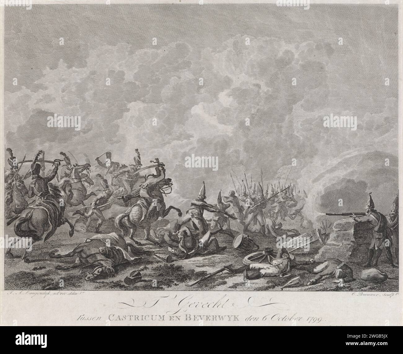 Battle of Castricum, 1799, Cornelis Brouwer, After Jan Anthonie ...
