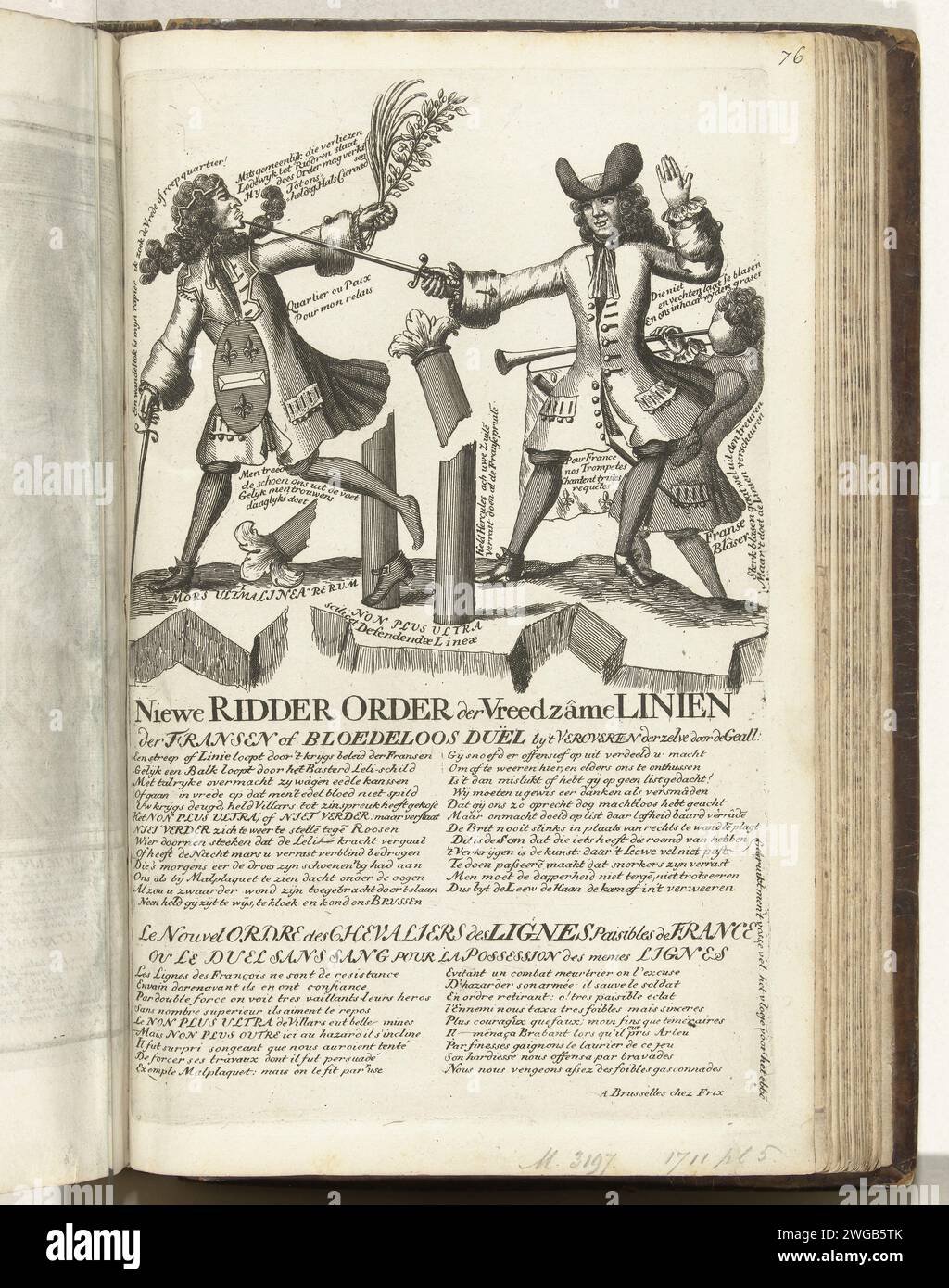 Cartoon on the French losses in 1711, 1711 print Cartoon on the French ...