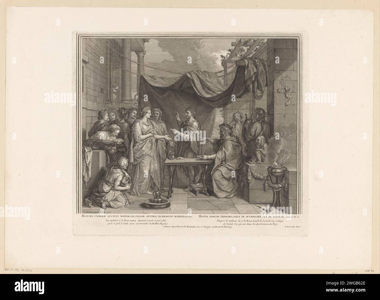 Marriage of Mozes and Sippora, Simon Henri Thomassin, After Charles Le ...