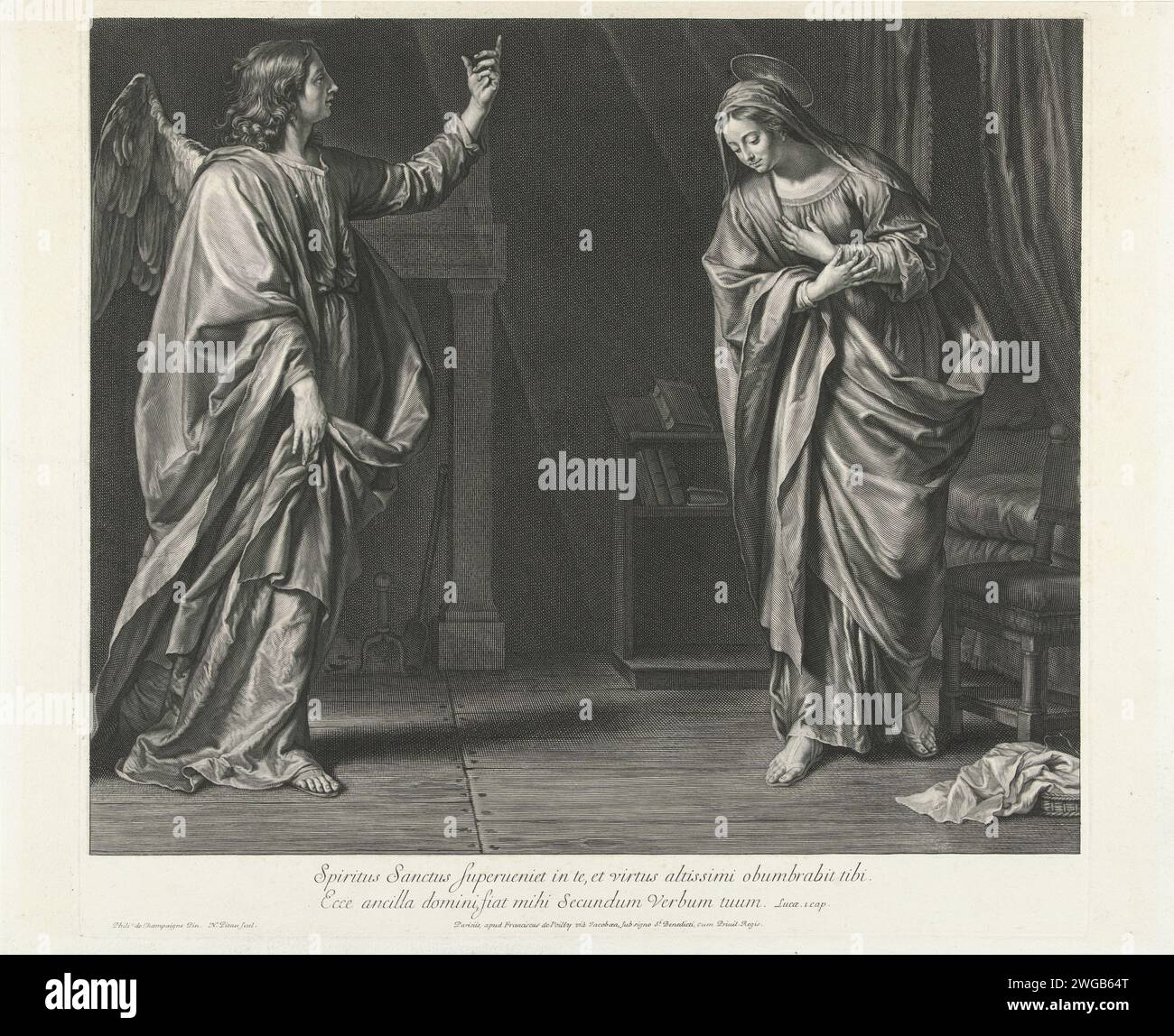 Annanciatie, Nicolas Pitau (I), after Philippe de Champaigne, 1642 ...