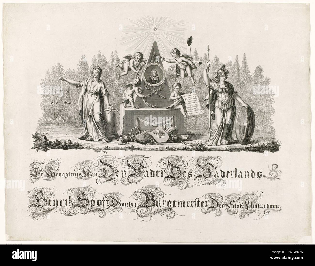 Monument for Hendrik Danielsz. Hooft, 1787, Anonymous, 1787 print ...