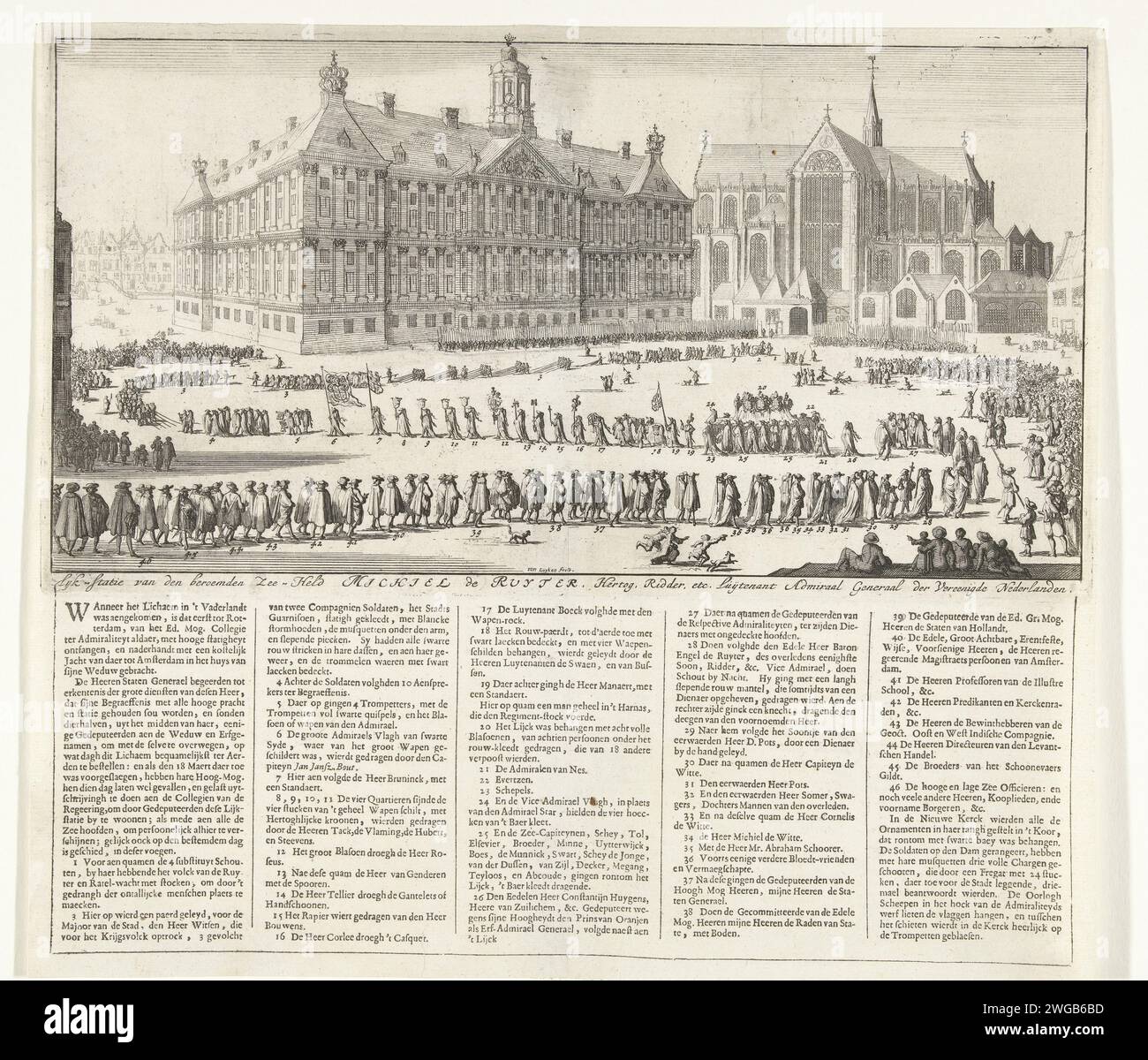 Funeral procession of Michiel de Ruyter, 1677, 1685 print The funeral ...