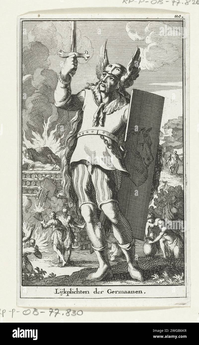 Funeral Seremony at the Germanen, 1712 - 1714 print Funeral ceremony at ...