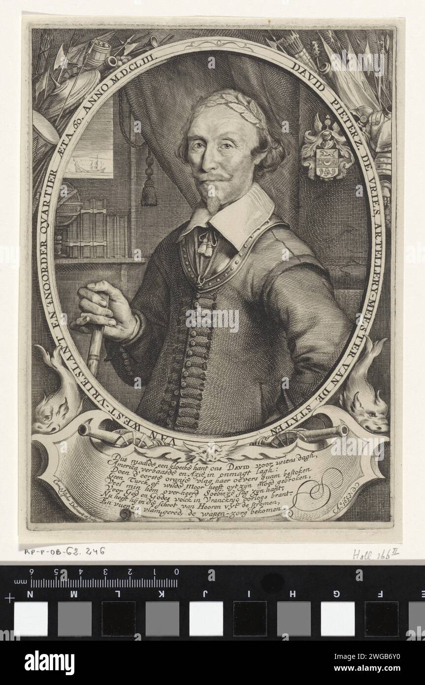 Portrait of David Pietersz. de Vries, Cornelis Visscher (II), 1653 ...