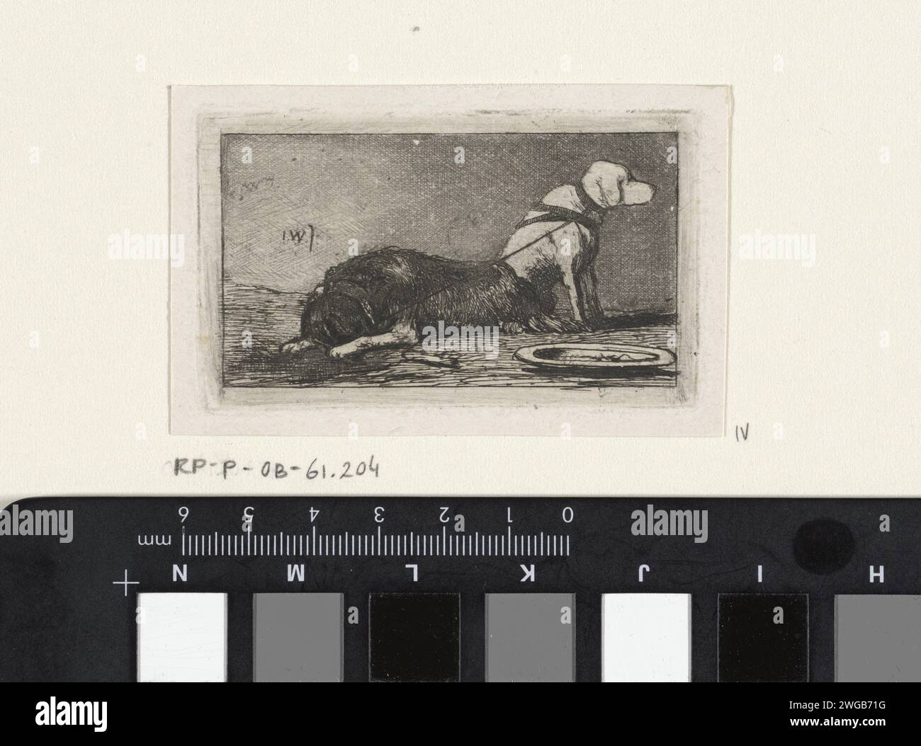 Two tied dogs, Jan Weissenbruch, 1837 - 1880 print A dog is lying on ...