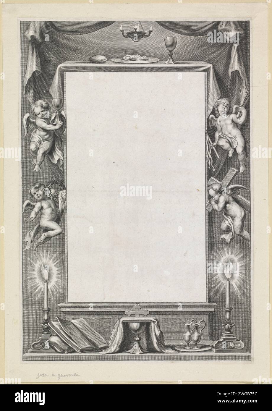 Frame with symbols of passion and the Eucharist, Anonymous, 1650 - 1750 ...