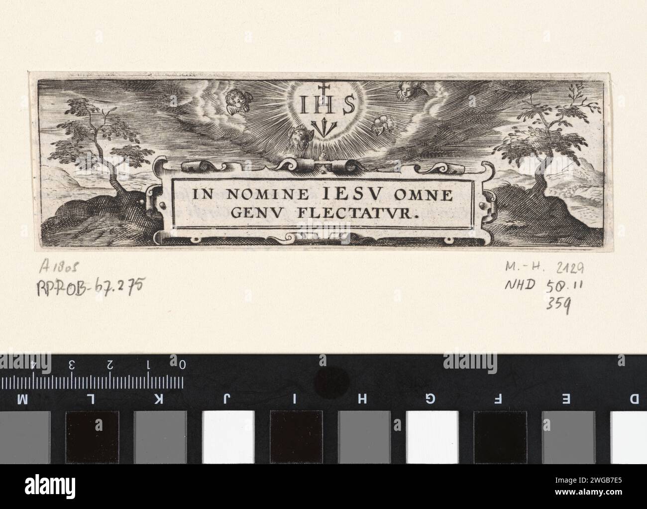 Monogram of Christ in Landschap, Wierix (attributed to), 1594 print ...