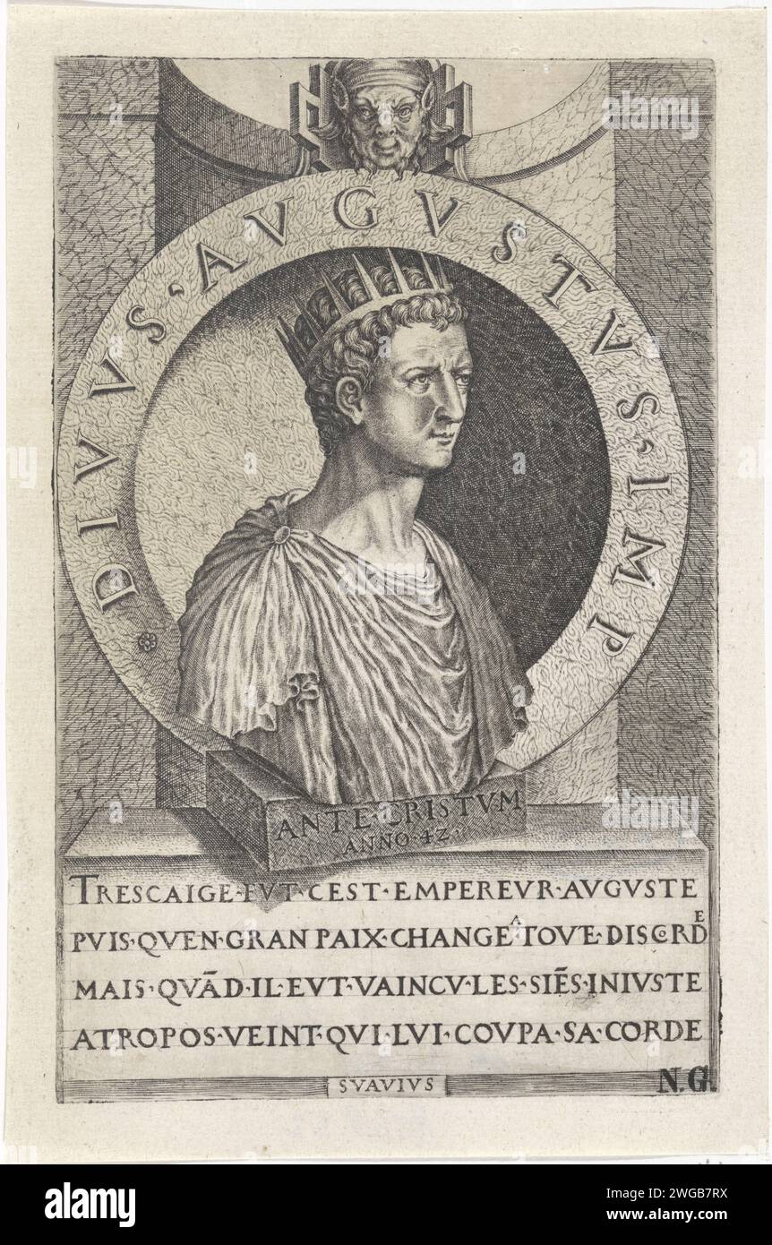 Buste Van Keizer Augustus, Lambertus sweeter, 1520 - 1567 print Bust ...