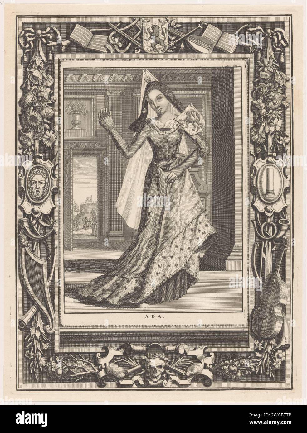 Portrait of Ada, Countess Van Holland, Anonymous, 1725 print Portrait ...