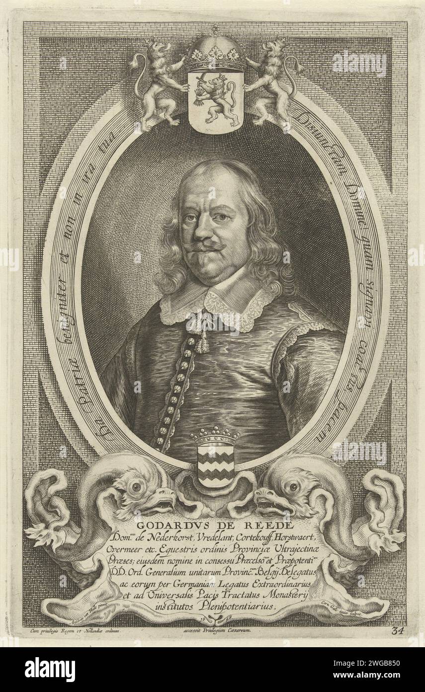 Portrait of Godard van Reede of Nederhorst, Cornelis Galle (II), After ...