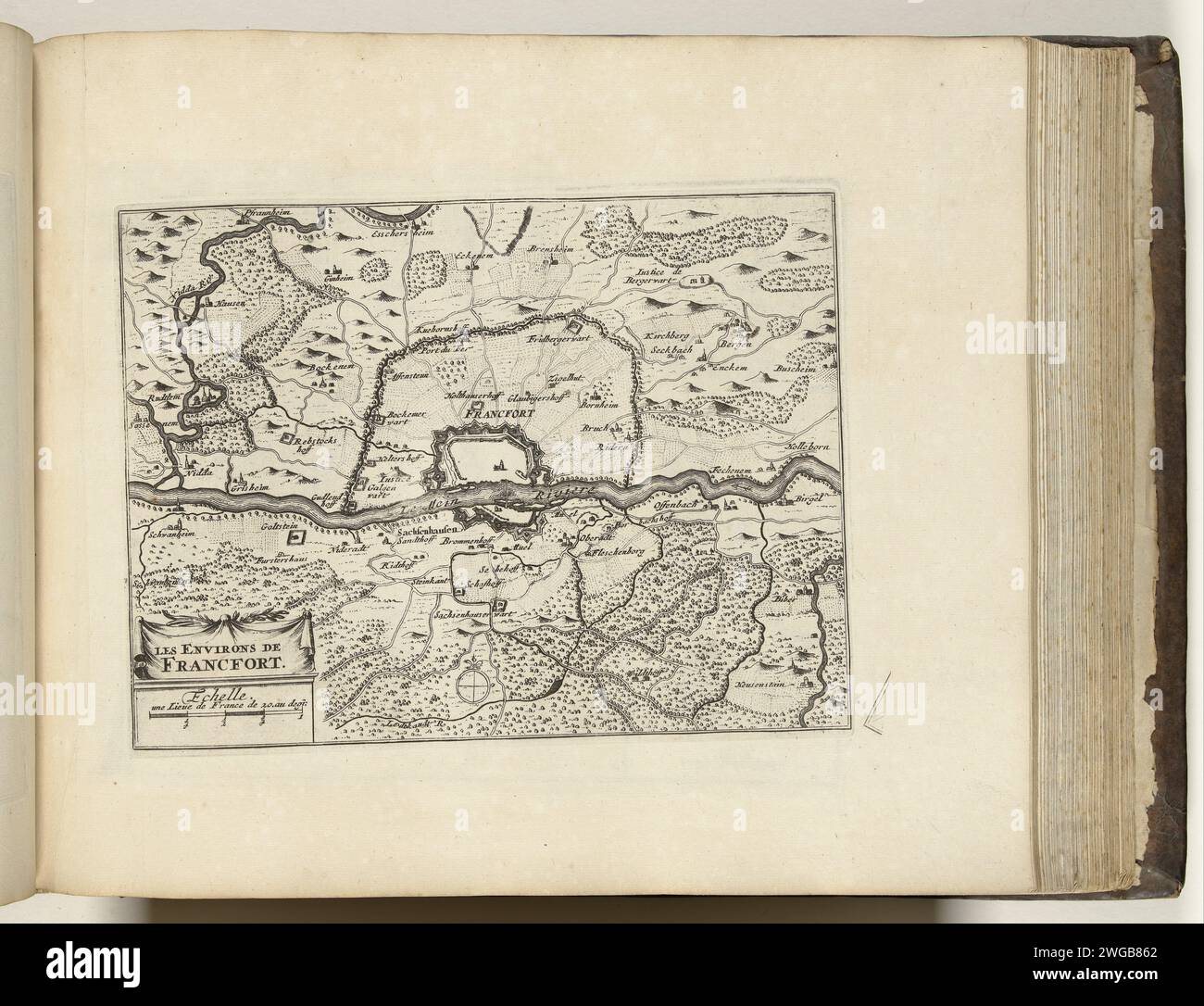 Map of Frankfurt am Main and surroundings, ca. 1693-1696, 1693 - 1696 ...