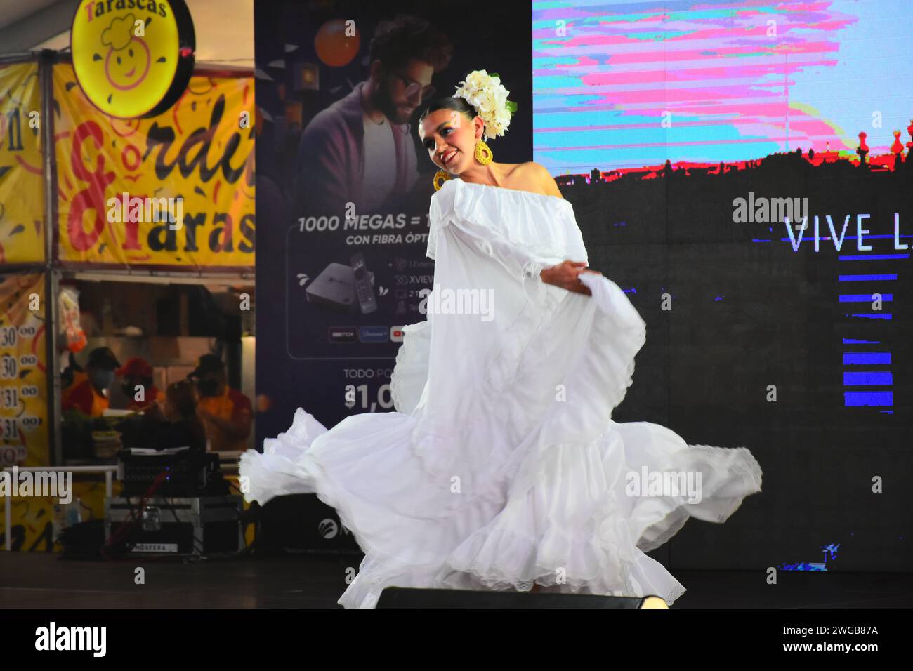 LEON, MEXICO - FEB 3. A teacer from Ballet Folclorico Magisterial de ...
