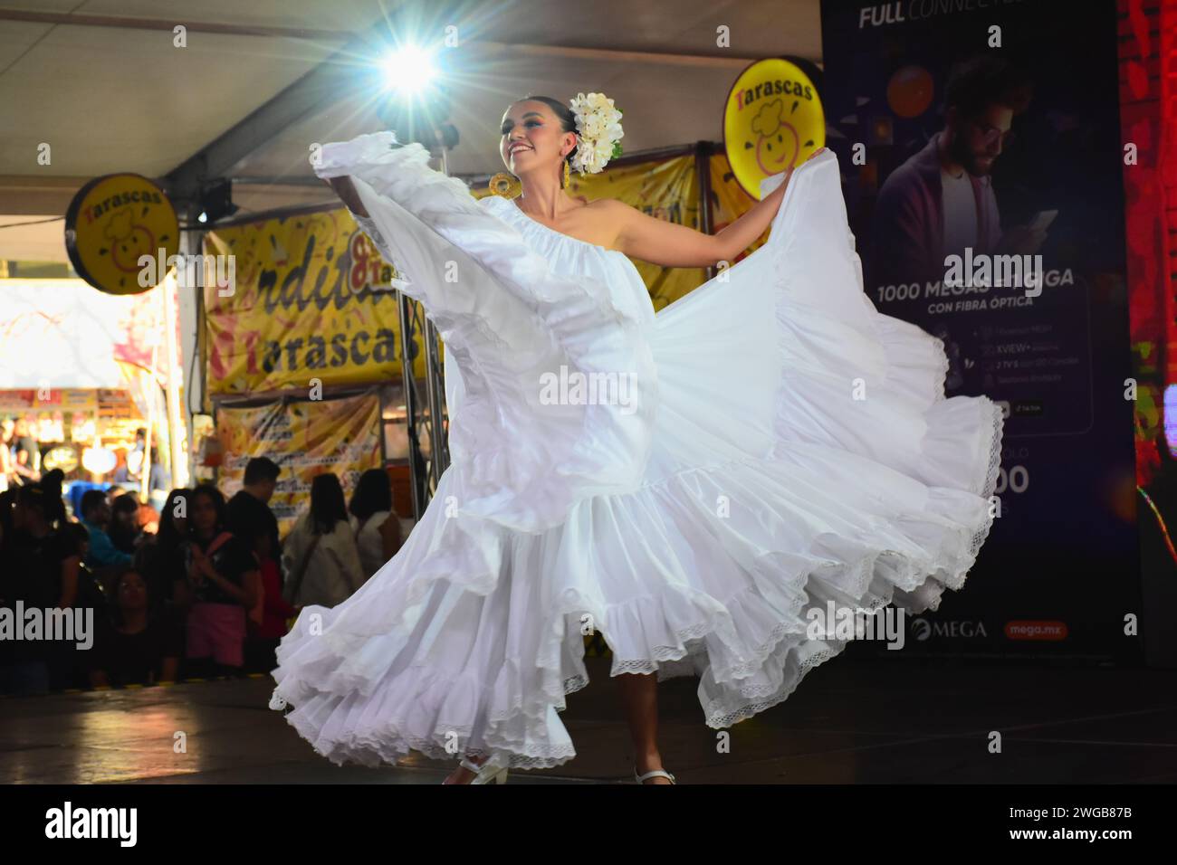 LEON, MEXICO - FEB 3. A teacer from Ballet Folclorico Magisterial de ...