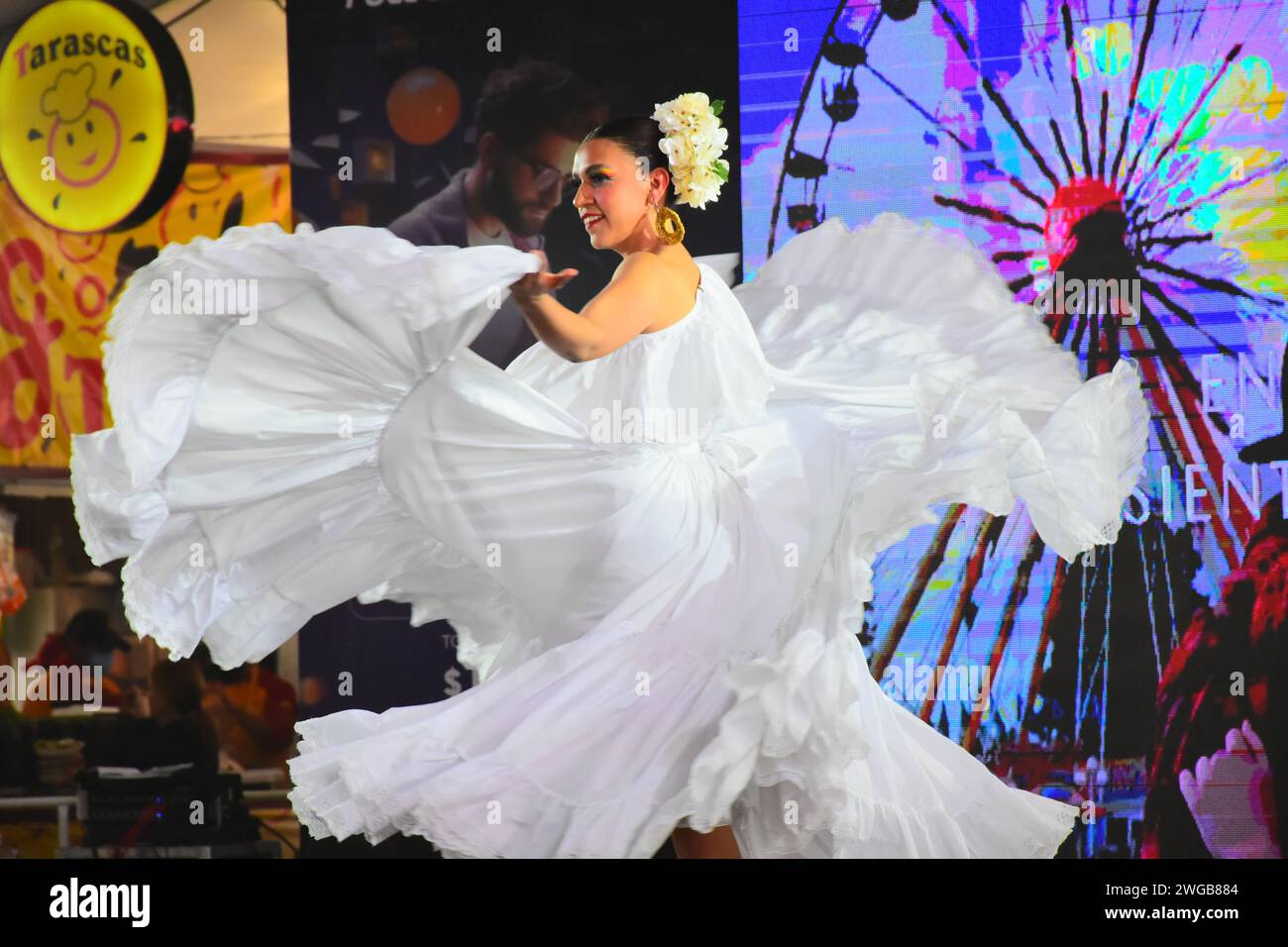 LEON, MEXICO - FEB 3. A teacer from Ballet Folclorico Magisterial de ...