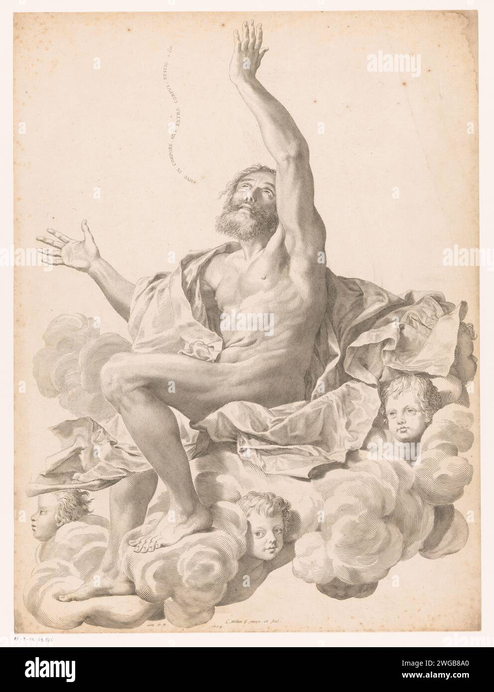 Extase van Paul, Claude between, 1674 print paper engraving the apostle ...