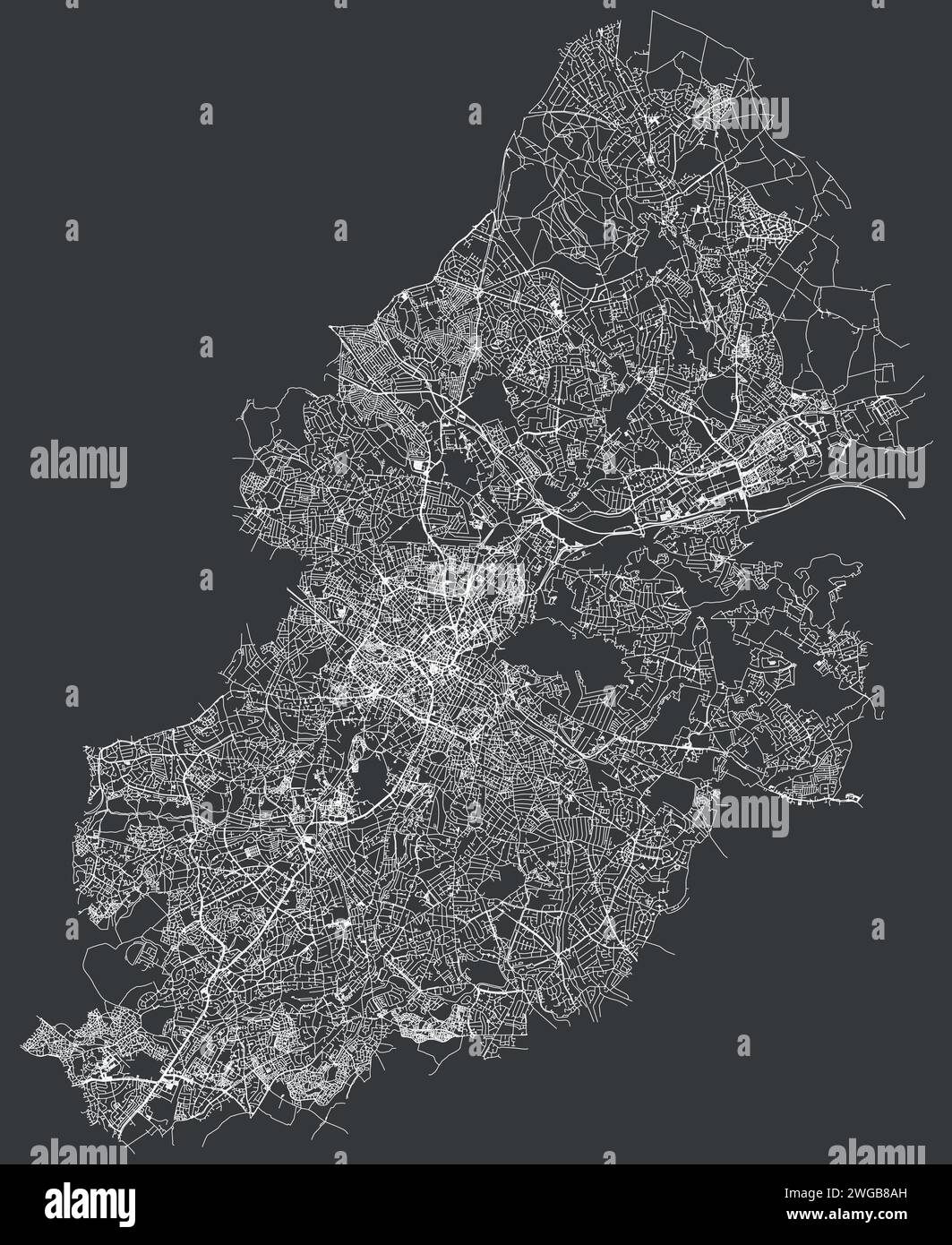 Street roads map of the METROPOLITAN BOROUGH AND CITY OF BIRMINGHAM ...